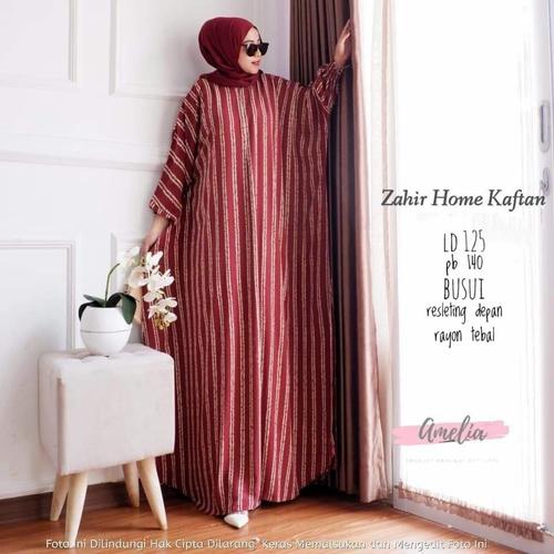 Jual Gamis Jumbo Zahir Home Kaftan Panjang Motif Salur Lurik Rayon ...