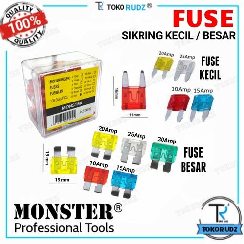 Jual Sekring Tancap Skring Fuse Kecil Besar Mobil Motor 10A 15A 20A 25A ...