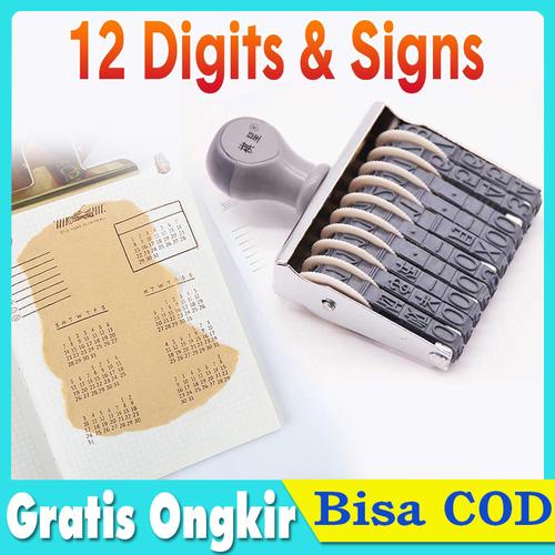 Jual 12 Digits Stempel LUNAS Tanggal Date Stamp 4.5mm Manual Huruf ...