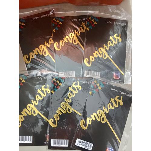 Jual Topper Tulisan Congrats 1 pcs Ucapan Selamat Congratulation Cake ...