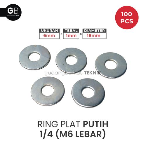 Jual RING PLAT M6 LEBAR PUTIH TIPIS 100PCS / RINGPLAT 1/4 PUTIH - Kota ...