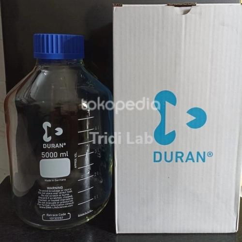 Jual Laboratory Bottle Wide Mouth Clear 5000 ml DURAN Botol Mulut Lebar ...