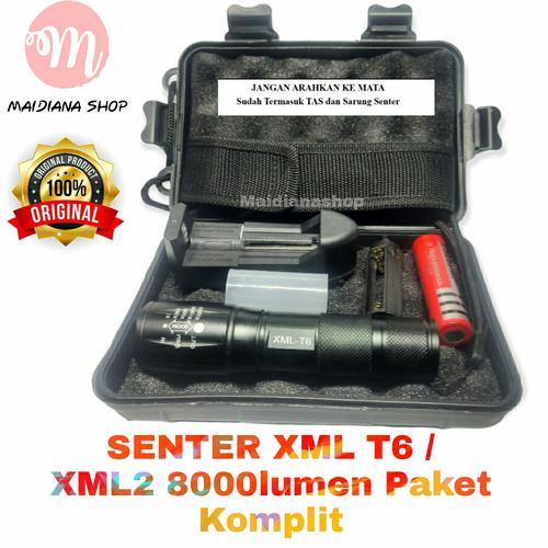 Jual Senter Led 8000 XM-L2 Lumens Super Terang jarak Jauh Fulseet ...