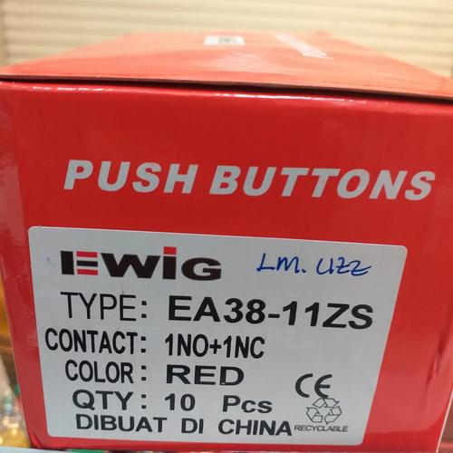 Jual Push Button Emergency stop EWIG EA38-11ZS Self Locking 22mm 10A ...