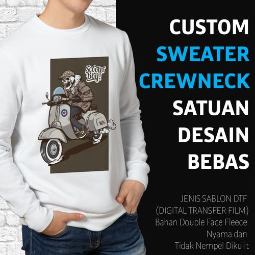 Jual Custom Jaket Sweater Crewneck Satuan Sablon DTF Desain Bebas - XXL ...