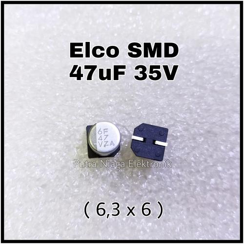 Jual Elco SMD 47uf 35v alumunium kapasitor 47 uf 476 35 volt - Kota ...