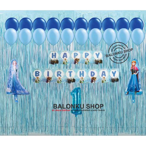 Jual Paket Balon Dekorasi Tema Frozen / Balon Set Happy BIrthday Frozen ...