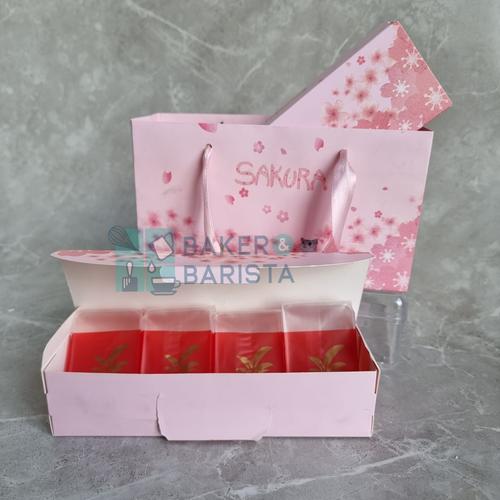 Jual Imlek Box Sakura Set 1box + paperbag pink box kue imlek roll bolu ...