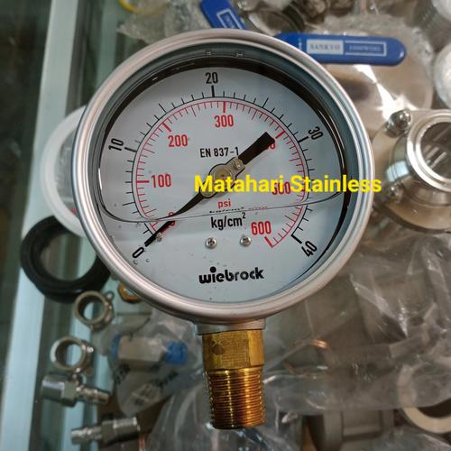 Jual Pressure Gauge Manometer Stainless 4 " inchi 40 Bar 600 Psi ...