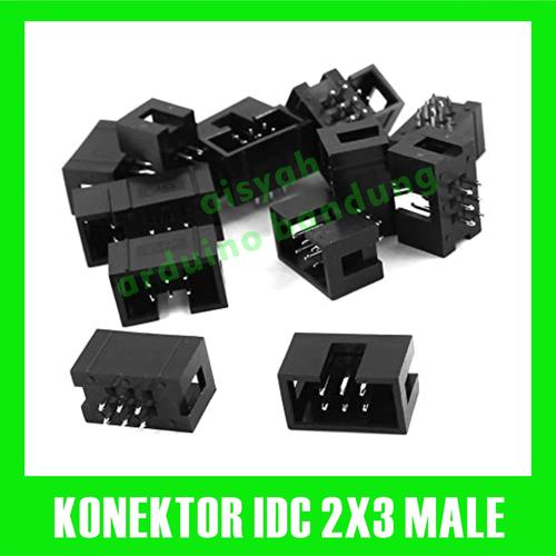 Jual Socket IDC Pin 6p 6Pin Soket 2x3 6 Pin Header Male DC3-6P Lurus ...
