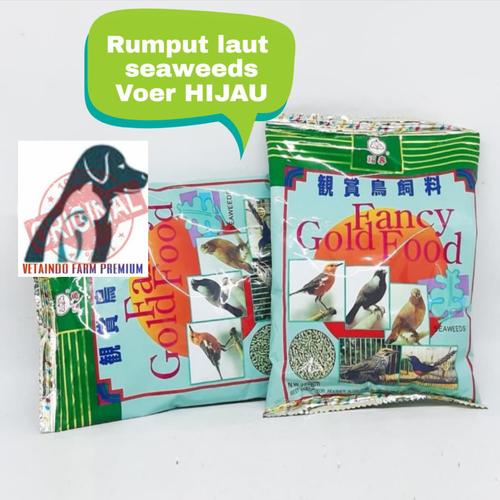 Jual PAKAN MAKANAN BURUNG PUR VOER FANCY GOLD SEAWEEDS RUMPUT LAUT ...