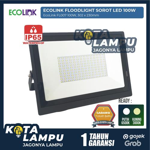 Jual Ecolink Lampu Sorot LED 100W Flood Light Tembak Outdoor 100 Watt 100 w - kuning 3000k ...