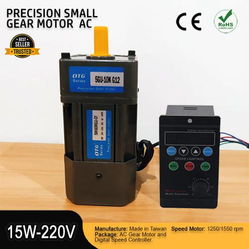 Promo Paket gear motor induksi 1 ph AC 220V 15W & digital speed ...