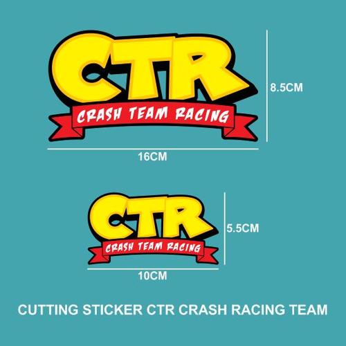 Promo Cutting Sticker CTR Crash Racing Team Stiker Game Motor Mobil DLL ...