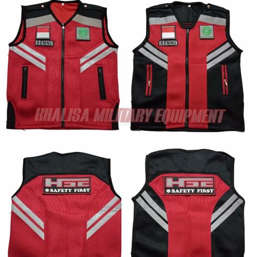 Jual rompi hse k3 merah rompi proyek safety tebal - Full merah, XXL ...