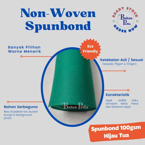 Jual Kain Spunbond 100gsm Bahan Puring Furing 100x160cm - Hijau Tua ...