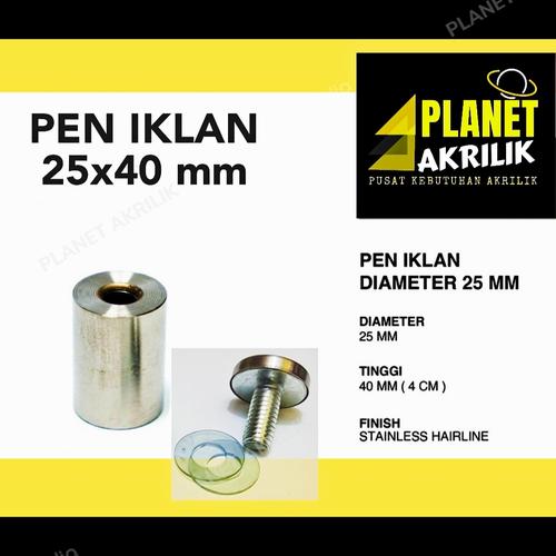 Jual PEN IKLAN AKRILIK 25 x 40 MM | SIGN BOARD STAINLESS | PEN BAUT ...