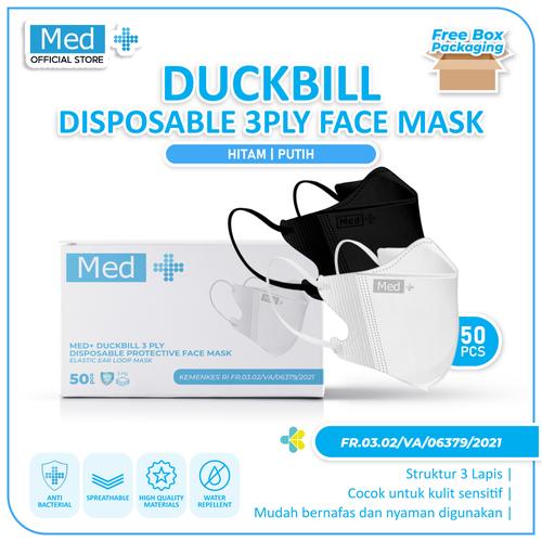 Promo Med+ Masker Duckbill 50 Pcs / 3Ply Disposable Face Mask Kemenkes ...