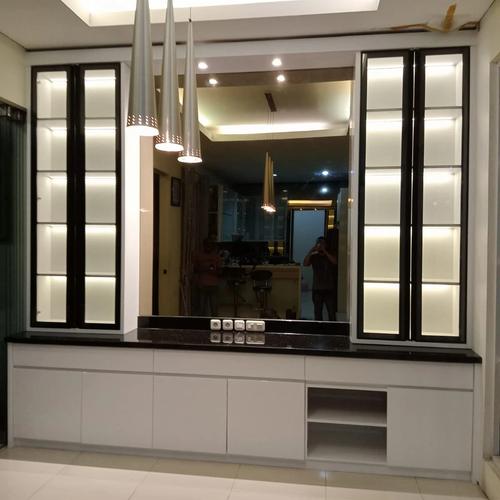 Jual rak buku minimalis dinding / backdrop tv minimalis / rak file ...