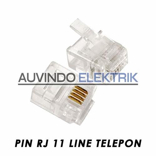 Jual PIN RJ11 MALE KONEKTOR TELEPON 4 PIN LINE TELEPHONE CABLE PLUG RJ ...