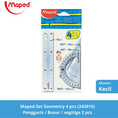 Promo Maped Set Geometry 4 pcs (242815) Penggaris / Busur / segitiga 2 ...