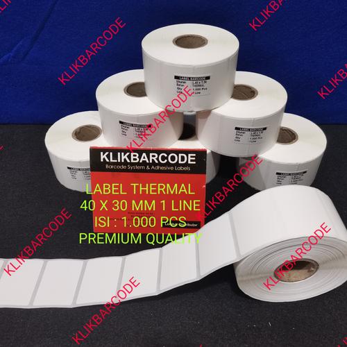 Jual LABEL THERMAL 40x30 mm isi 1.000 - BAHAN PREMIUM - ISI : 500 ...