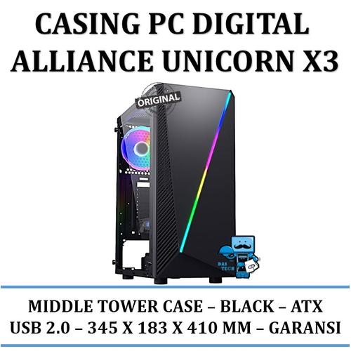 Jual Casing PC Digital Alliance Unicorn X3 - Black - Jakarta Pusat ...