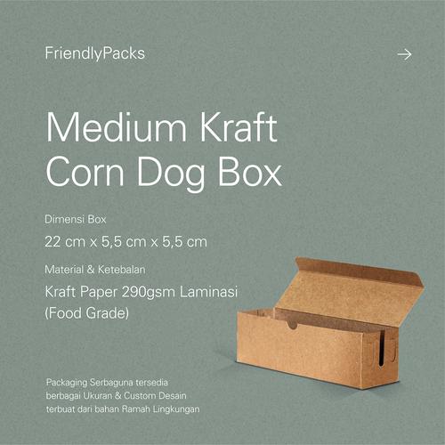Jual Medium Corn Dog Box Packaging Kraft / Kotak Corn Dog / Dus Corn ...