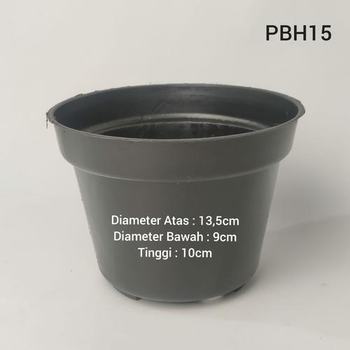 Jual Pot Bulat Tanaman Hitam Biasa Polos Pot Bunga Plastik Murah ukuran ...