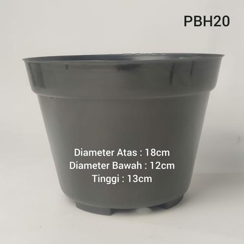 Jual Pot Bulat Tanaman Hitam Biasa Polos Pot Bunga Plastik Murah ukuran ...