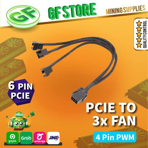 Jual Adapter Fan PCIE 6 Pin to Fan (3 x 4 pin) ⚡ Fan Splitter PCIe 6 ...