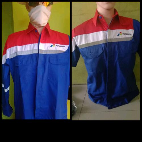 Jual seragam pertamina spbu pom bensin kemeja lengan panjang Dan pendek ...