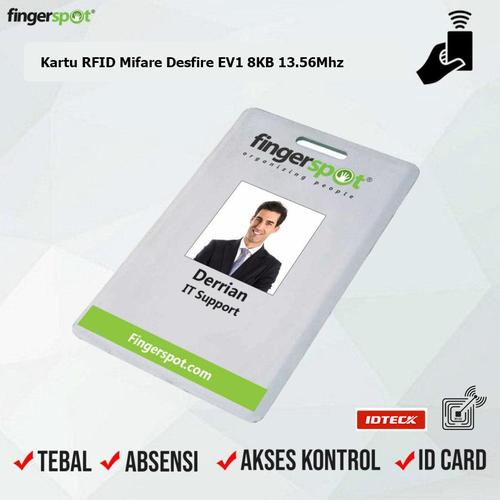 Jual Kartu RFID IDTECH EV1 8KB 13.56Mhz NXP Card NFC Tag MF-DESFIRE ...