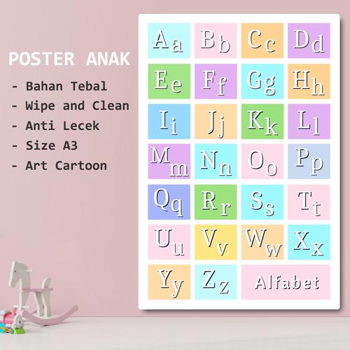 Jual Poster Belajar Anak Membaca Huruf Abjad 1 - MOTIF 7 - Kab ...