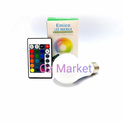Jual Lampu Hias Bohlam LED RGB Remote 7 Watt E27 Emico EM 801 RGBW ...