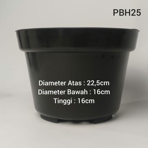 Jual Pot Bulat Tanaman Hitam Biasa Polos Pot Bunga Plastik Murah ukuran ...