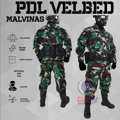 Jual Setelan PDL Velbed TNI AD Loreng Malvinas Tempur - Velbed, K1 ...