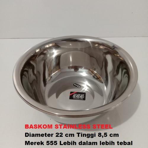 Jual BASKOM STAINLESS STEEL Diameter 22 cm original - 22 cm 555 - Kab ...