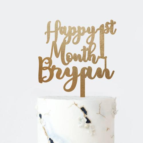 Jual Custom Cake Topper One Month | Topper Kue Akrilik | Tulisan ...