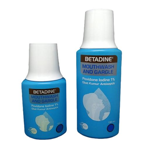 Jual BETADINE MOUTHWASH AND GARGLE OBAT KUMUR ANTISEPTIK 190ML / 100 ML ...