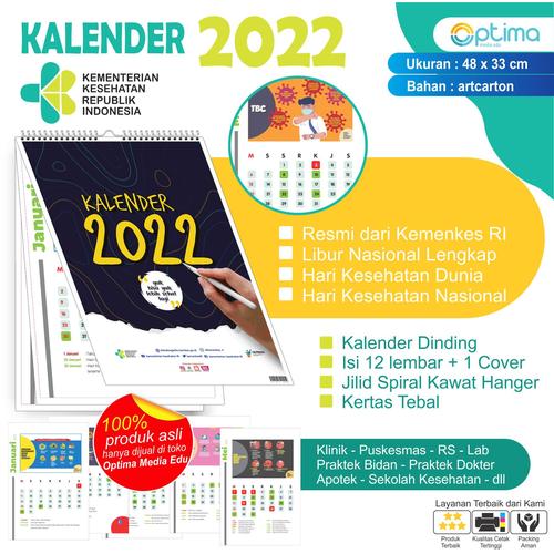 Jual KALENDER DINDING 2022 DARI KEMENKES RI Untuk klinik, puskesmas, RS ...