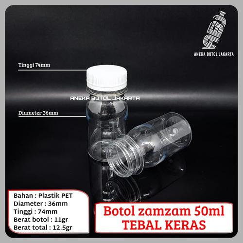 Jual Botol zamzam 50 ml / Botol plastik 50 ml / Botol Madu / kapsul ...