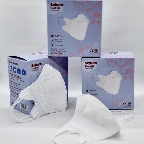 Jual Masker Duckbill SAKURA / MEDIS / 3 PLY / 50 BOX / 1 KARTON - Putih ...