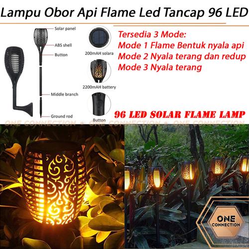 Jual Lampu Obor Api Flame Led Tancap Taman 96LED - Tenaga Surya Solar ...
