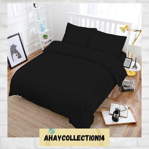 Jual Bed Cover & Sprei motif Polos Hitam Selimut ukuran 180x200/160x200 ...