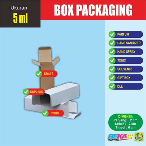 Jual 2x2x6 cm 5 cc Box Packaging Polos Botol Tetes Drop / Roll On 5 ml ...