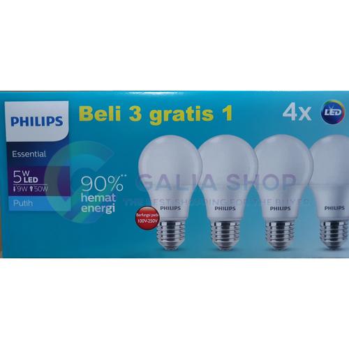 Jual Lampu Philips Essential LED Bulb Multipack 5W beli 3 gratis 1 ...