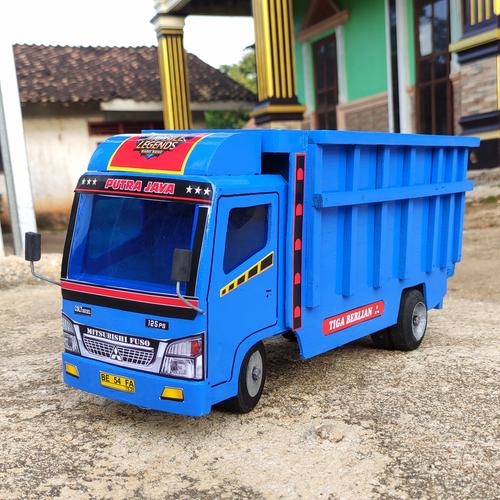 Jual Miniatur mobil truk oleng kayu mainan mobilan truck anak laki P ...