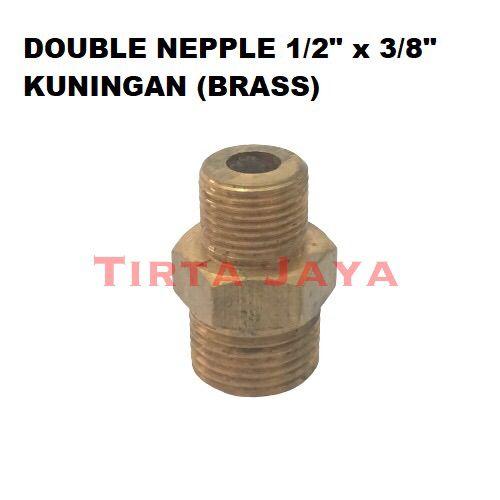 Jual Double Nepel 1/2" x 3/8" KUNINGAN BRASS Double Nepple Double ...