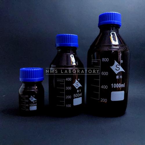 Jual Botol Reagen Laboratorium Coklat Gelap 500ml Tutup Plastik - Kota ...